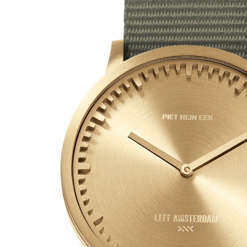 Tube watch T40 brass / grey nato strap - LEFF amsterdam